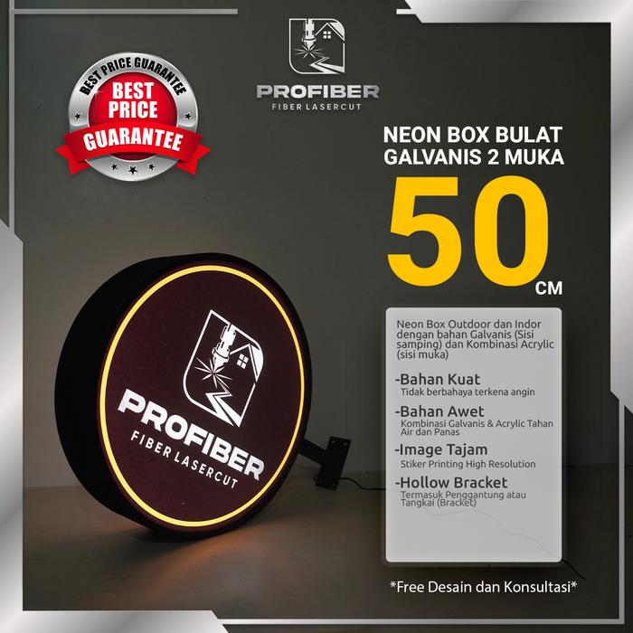 Promo Neon Box Bulat Besi Galvanis Awet + Bracket Ukuran Custom 220V AC ...