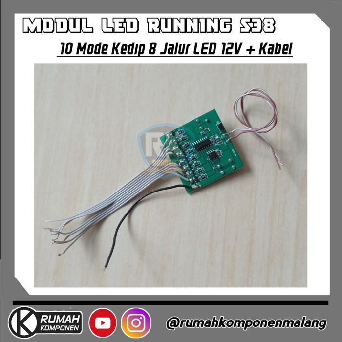 Jual Modul LED stoplamp motor S38 8 jalur 10 Mode otomatis Running ...