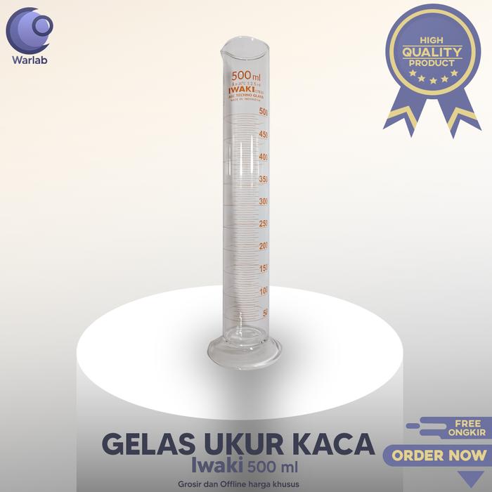 Jual IWAKI MEASURING CYLINDER CLASS A Cap. 500 ml / GELAS UKUR IWAKI - Kab. Sidoarjo - WarLab ...