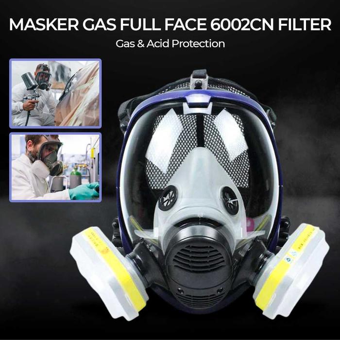 Jual Masker Gas Respirator Full Face Mask Kerja Industrial Anti Asap ...