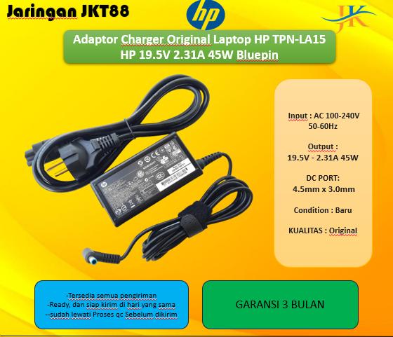 Jual Adaptor Charger Original Laptop HP TPN-LA15 HP 19.5V 2.31A 45W Bluepin - Jakarta Pusat ...
