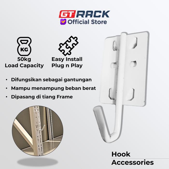 Jual SINGLE HOOK 50KG KAIT RACK GANTUNGAN BESI CANTOLAN PENGAIT RAK ...