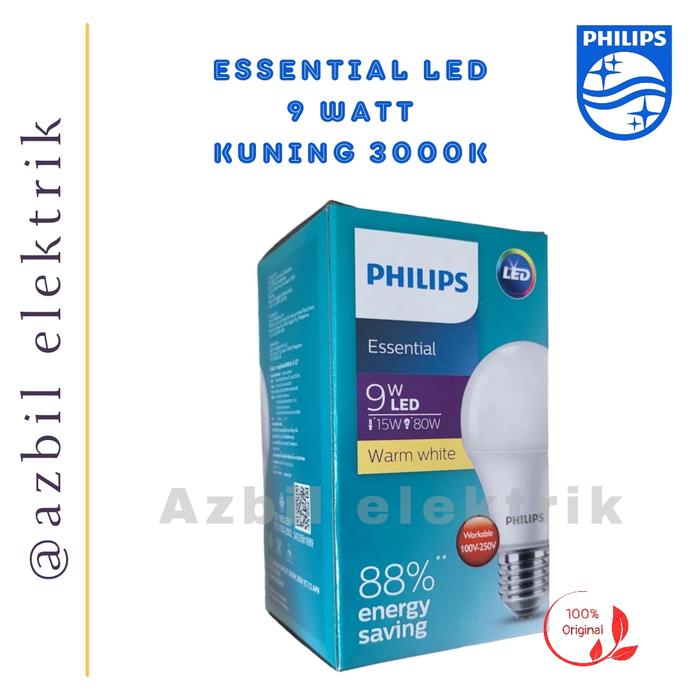Jual Lampu Philips Essential LED 9 Watt E27 Kuning - 3000K - Kota ...