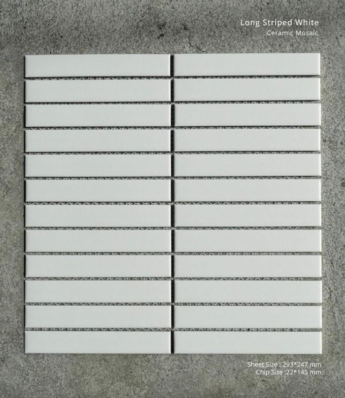Jual Mosaic Venus Pottery Long Striped White Matte - Kota Depok - Karya ...