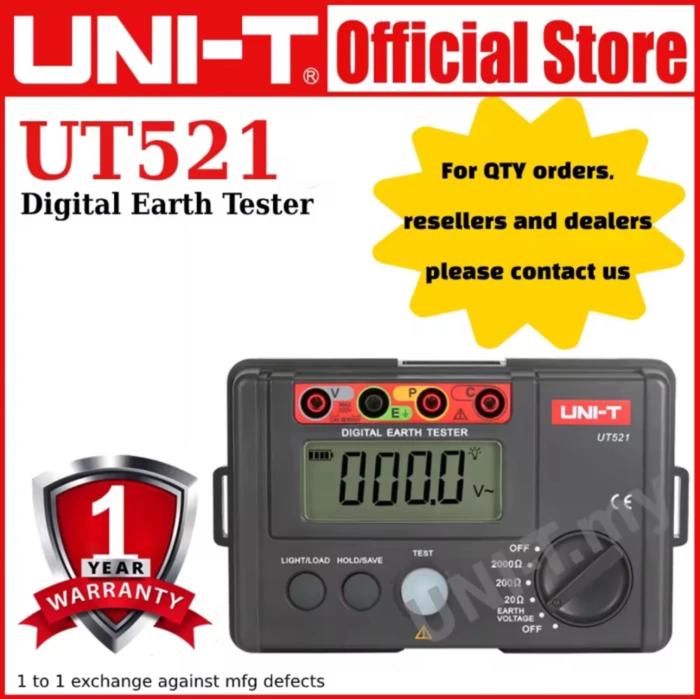 Jual Uni-T UT521 Digital Earth Ground Resistance Voltage Meter ...