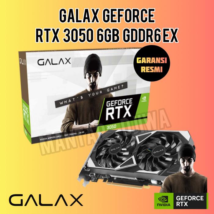 Jual GALAX GeForce RTX 3050 6GB GDDR6 EX (1-Click OC) RTX3050 - Kota ...