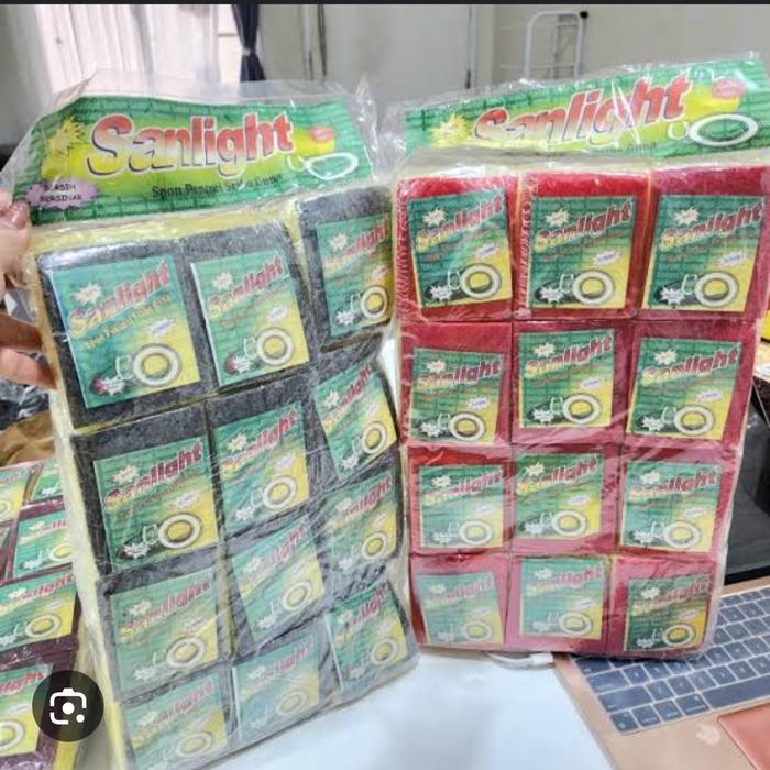 Jual PROMO!!!24 buah spons cuci piring merk sanlight - spon sanlight24 ...