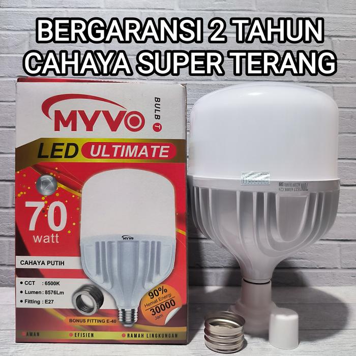 Jual MYVO ULTIMATE LAMPU LED T BULB 70W 70 WATT PUTIH SNI GARANSI 2 ...