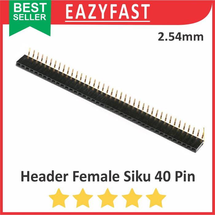 Jual Pin Header Female Siku 90 Betina 40 1x40 Row PCB 2.54mm Right ...