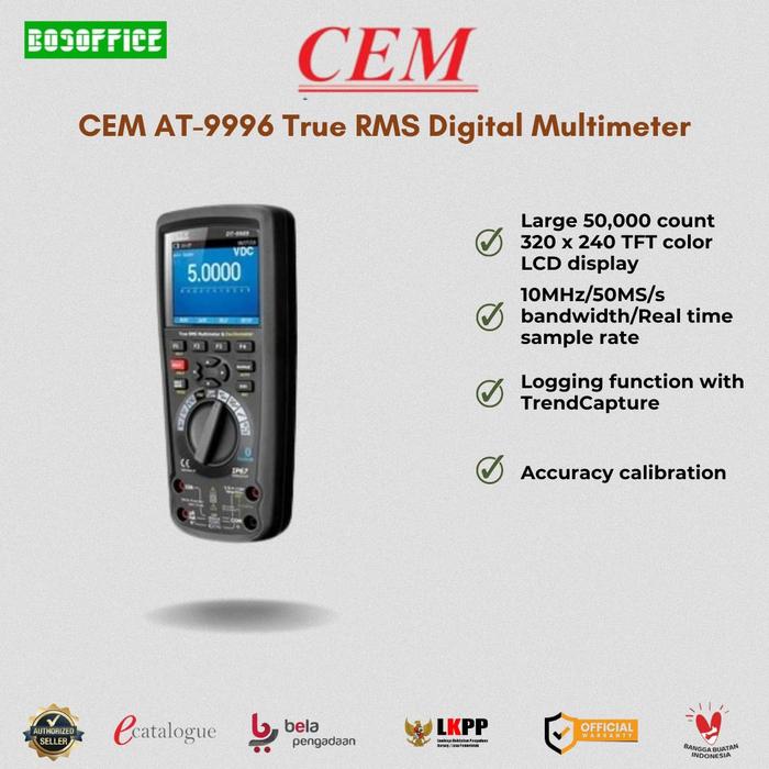 Jual CEM AT-9996 True RMS Digital Multimeter with Oscilloscope ...