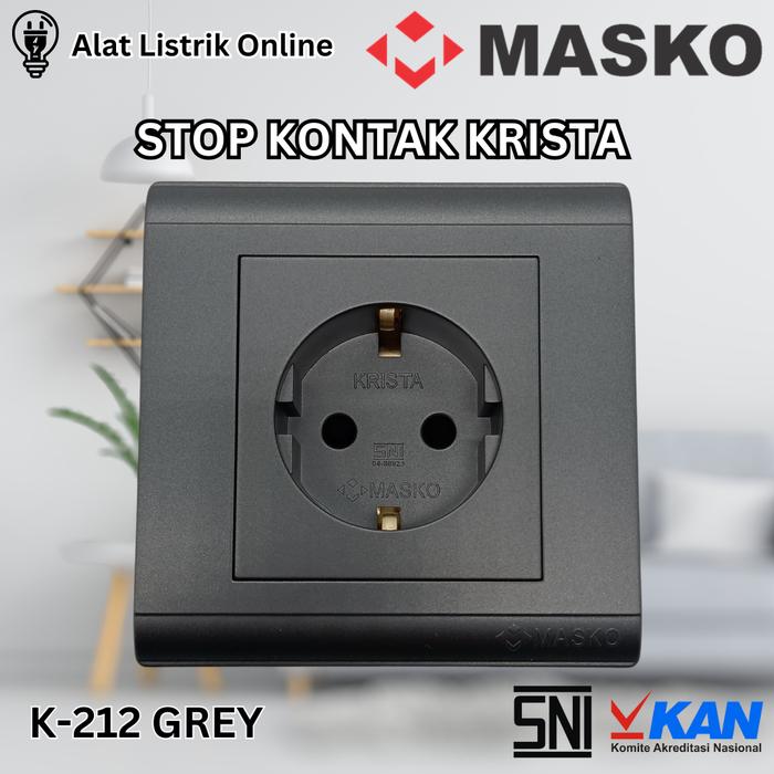 Jual MASKO IB STOP KONTAK ARDE + CP 2P K - 250 (K-250) KRISTA GREY SNI ...