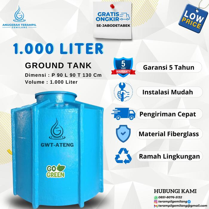 Jual Tangki Tanam 1000 liter, Ground Tank, Tangki Fiber Tandon AIR FRP ...