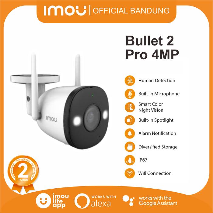 Promo IMOU Bullet 2 Pro 4MP Smart Color Night 2 WAY AUDIO Cicil 0% 3x ...