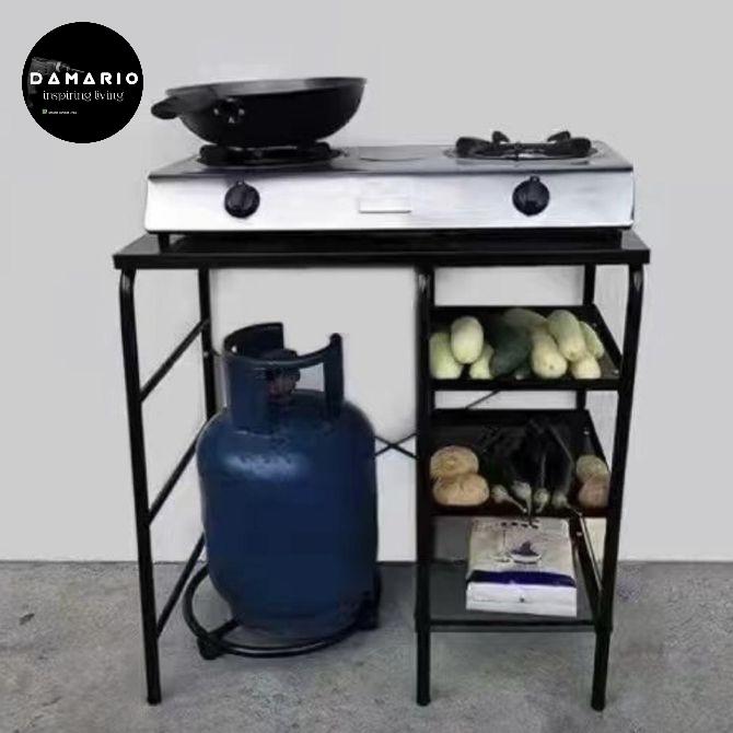 Jual meja kompor besi/meja dapur portable/meja rak dapur besi minimalis ...