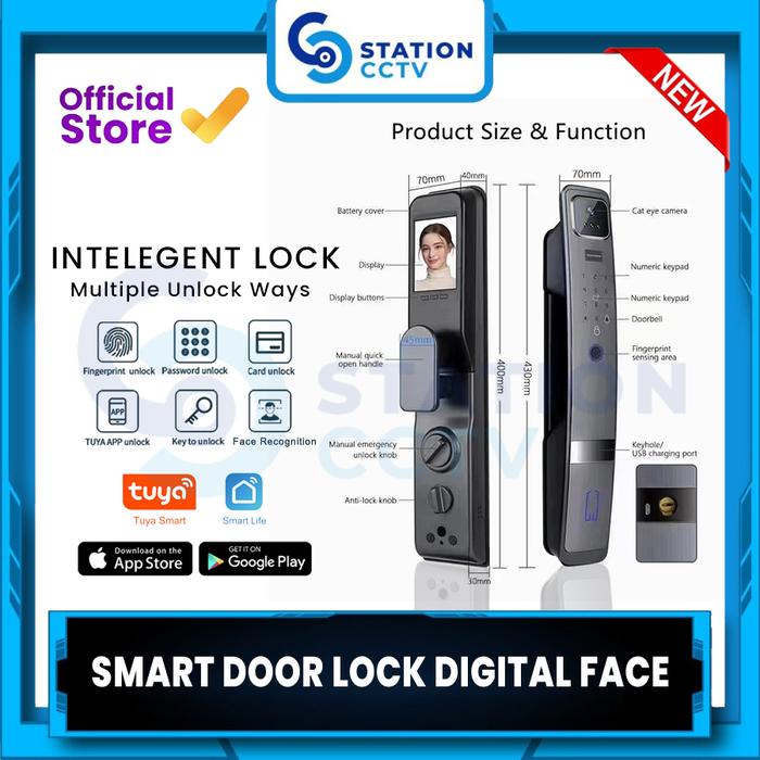 Promo Smart Doorlock Face Recognition / Smart Door Lock Digital Face ...