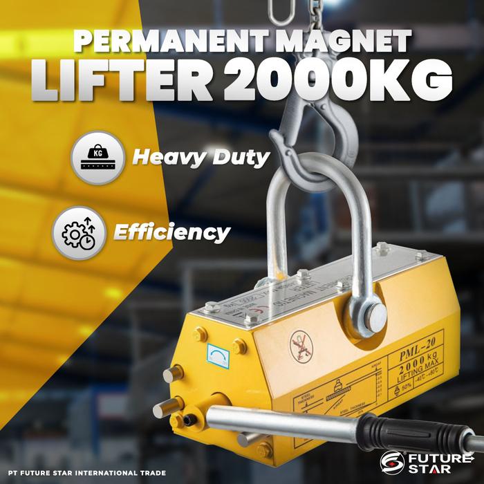Promo Permanent Magnet Lifter 2T 2000kg Magnetic Lifting Pengangkat ...