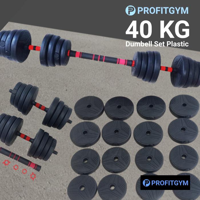 Jual Dumbell Set 40Kg Plastik Barbel Set 40 Kg Plastic - Kota Tangerang ...