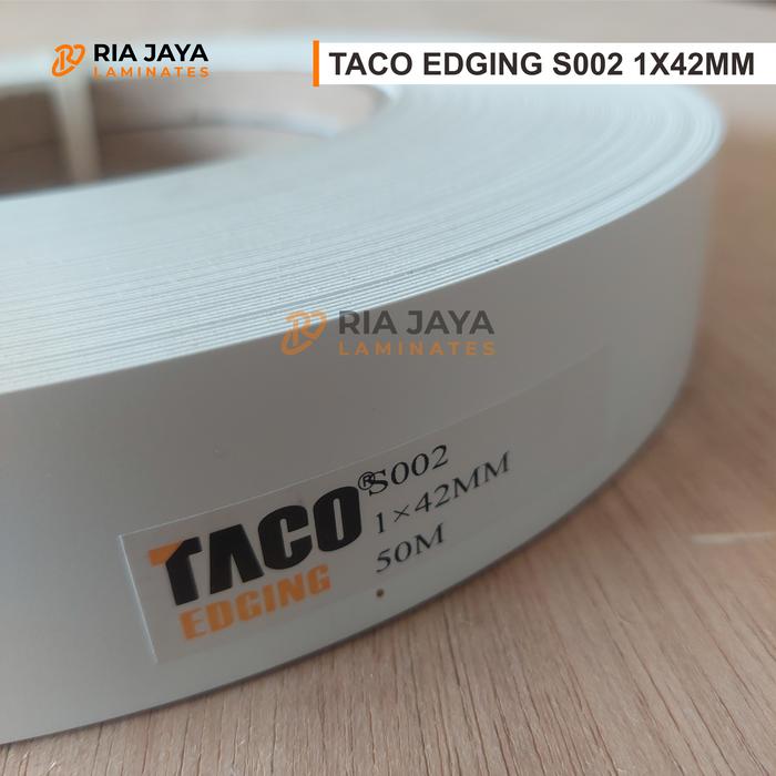 Jual Taco PVC Edging Solid S002 / S002 G White Dof & Glossy 1x22mm ...