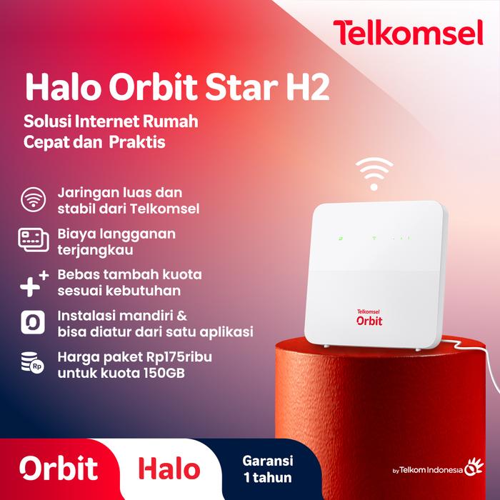 Promo Telkomsel Halo Orbit 150GB + Star H2 Modem WiFi 4G High Speed ...