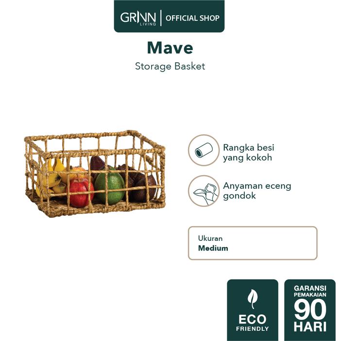 Promo GRINN LIVING Mave Keranjang Eceng Gondok Medium / Kotak Penyimpanan / - Kab. Tangerang ...