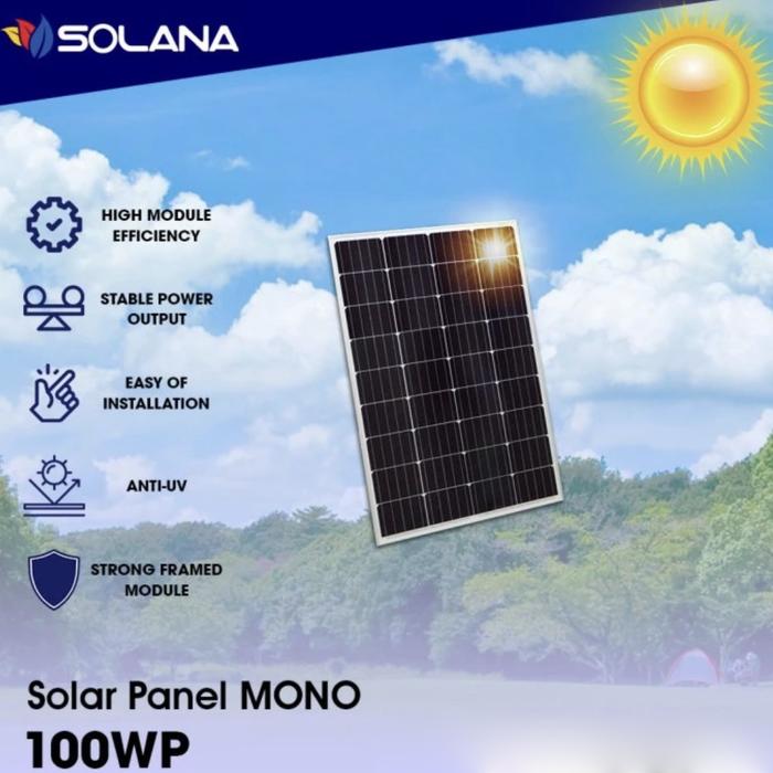 Jual SOLANA SOLAR PANEL MONO 100WP PV MODUL SOLAR CELL 100 WP MONO ...