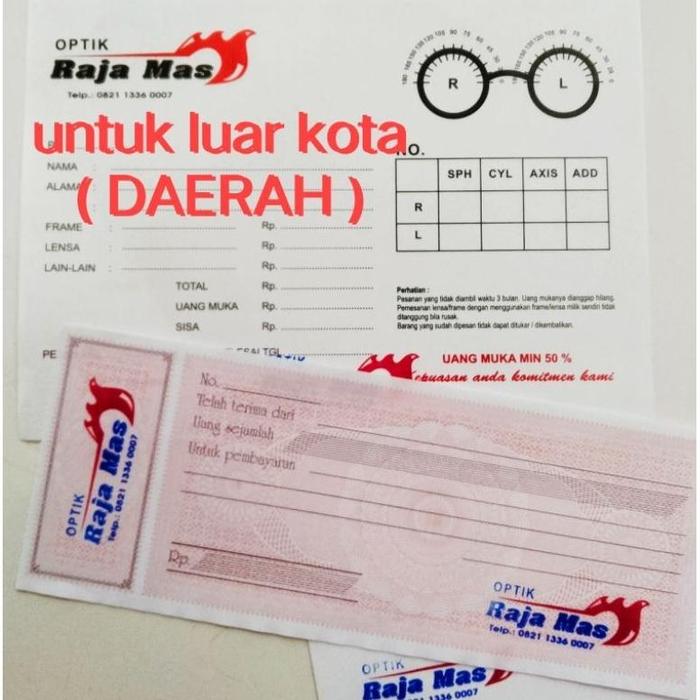 Jual Nota Optik | Bon Kacamata| Kwitansi Pembelian Kacamata Di Seller ...
