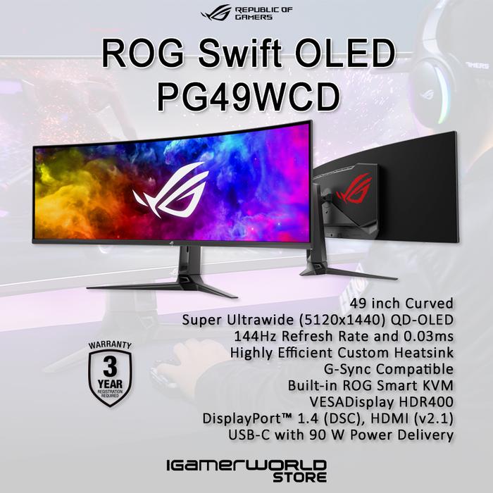 Promo ASUS ROG Swift OLED PG49WCD 49 inch Curve 144Hz Gaming Monitor ...
