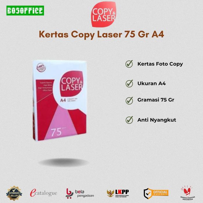 Jual Kertas Copy Laser 75 Gr A4 - 1 Rim 500 Lembar High Performance ...