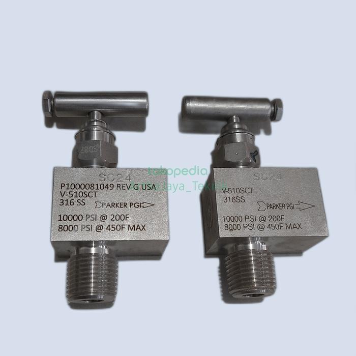 Jual Needle Valve Angle PGI 1/2" Male NPT x 1/2" Female NPT .High ...