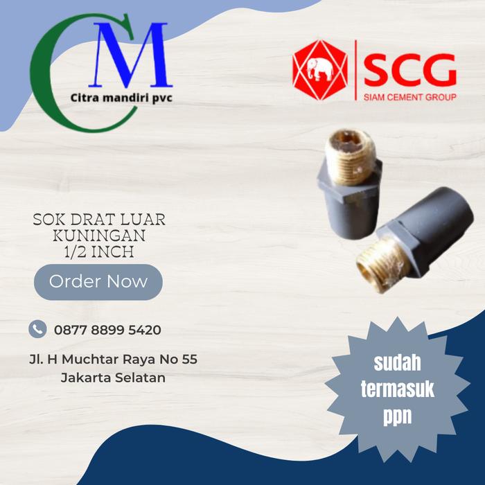Jual Fitting PVC SCG Valve Socket Kuningan Aw 1/2 - Sok Drat Luar ...