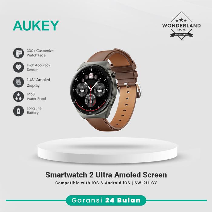 Promo Aukey Smartwatch 2 Ultra SW-2U Gray Amoled Display Bluetooth Call ...