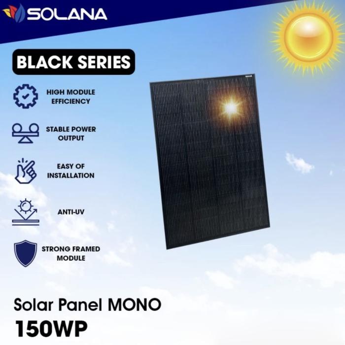 Jual SOLANA SOLAR PANEL MONO BLACK 150WP MODUL SOLAR CELL 150WATT HITAM ...