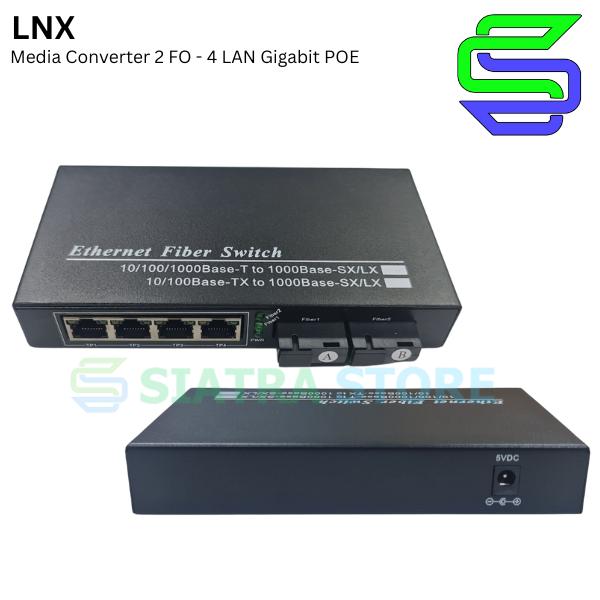 Jual Media Converter Ethernet Fiber Switch FO 2 SC 4 LAN POE Gigabit - Jakarta Pusat - Siatra ...