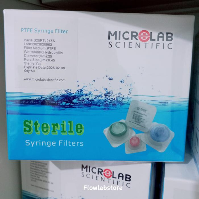 Jual Sterile PTFE Syringe Filter Hydrophilic 25mm Pori 0,45um - Kota ...