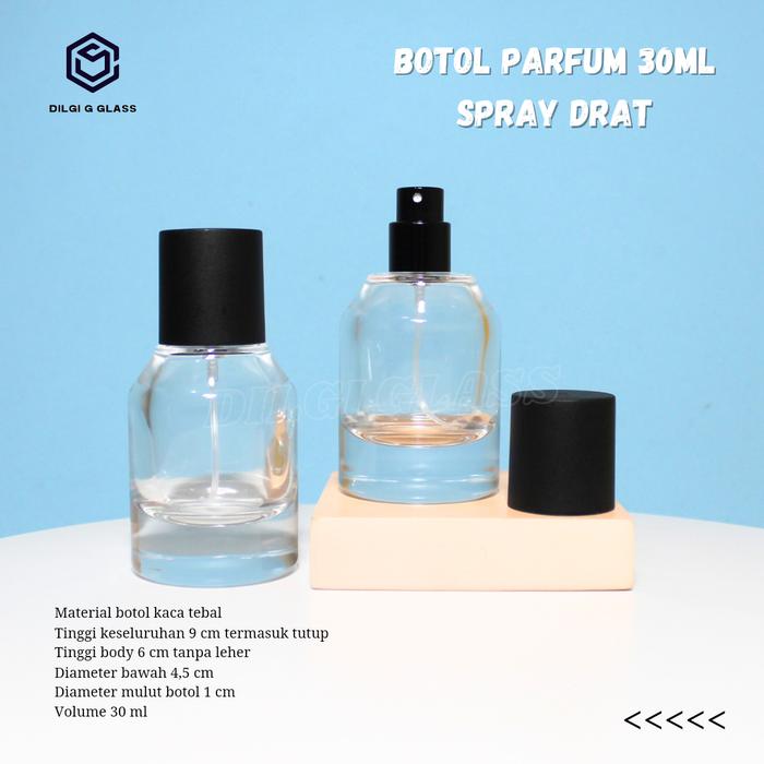 Jual Botol Parfum 30ml spray drat / Botol Kaca Parfum Hertic 30ml spray ...