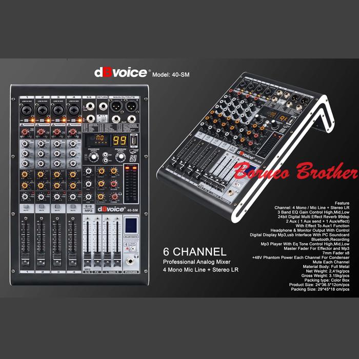 Jual dBvoice 40-SM 40SM Original Mixer Audio Analog 6 Channel - Jakarta ...