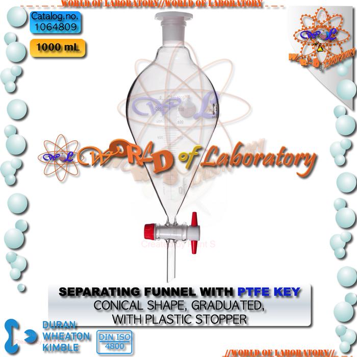 Jual DURAN Separating Funnel with PTFE Stopcock, Conical Shape ...