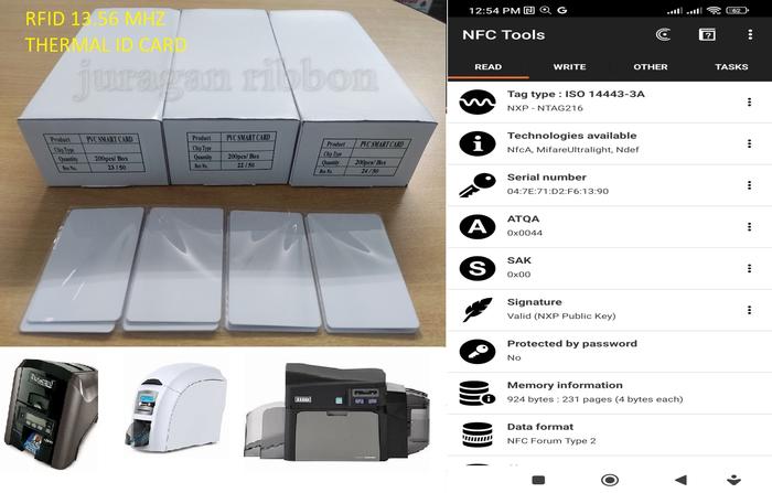Jual NTag216 Card RFID NFC Programmable NTag 216 Tag Kartu 13.56MHz ...