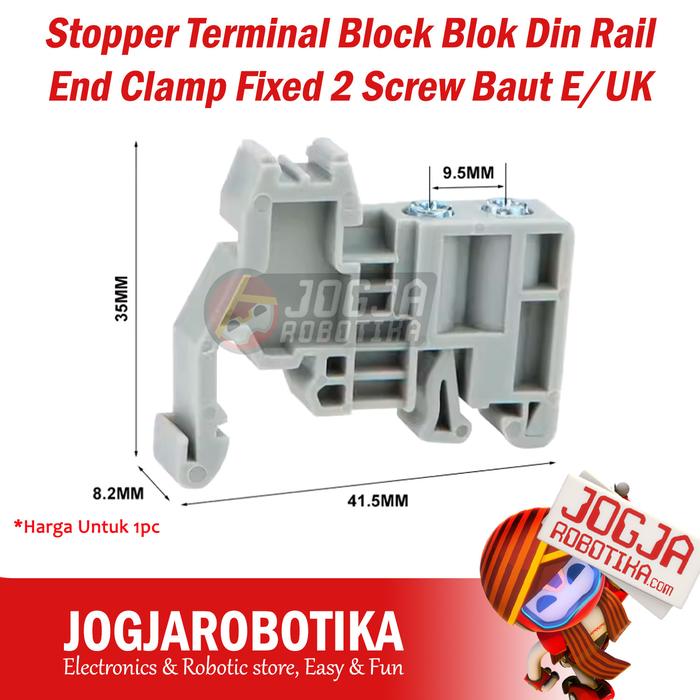 Jual Stopper Terminal Block Blok Din Rail End Clamp Fixed 2 Screw Baut E/UK - Kab. Sleman ...