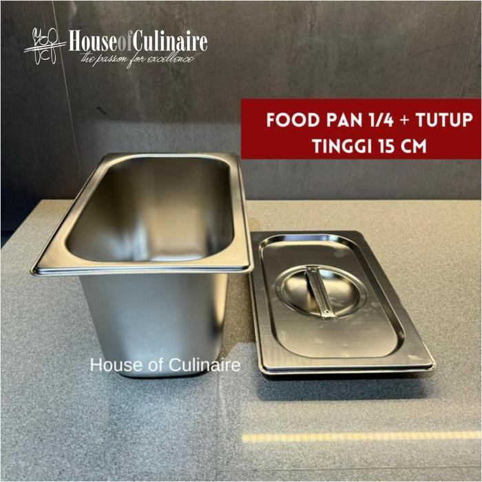 Jual Food Pan Stainless 1/4 Tinggi 15 cm + Tutup Gastronom Pan - Kota ...