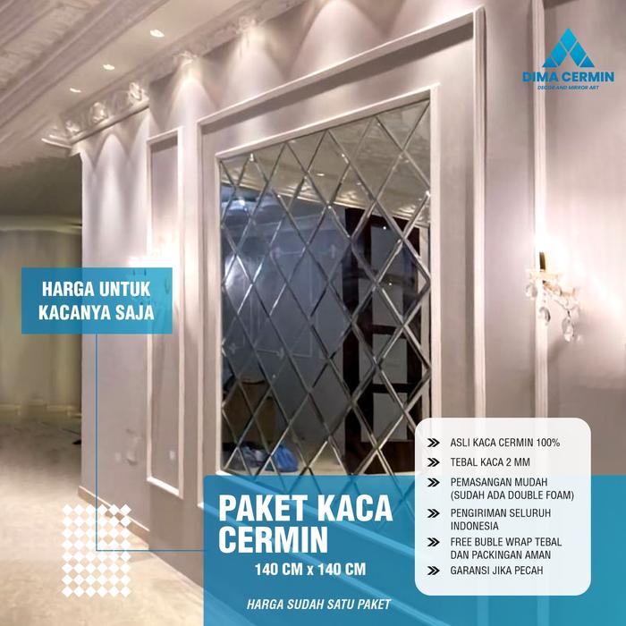 Promo Paket Kaca Moulding Ukuran 140CM x 140CM / Cermin Dekorasi ...