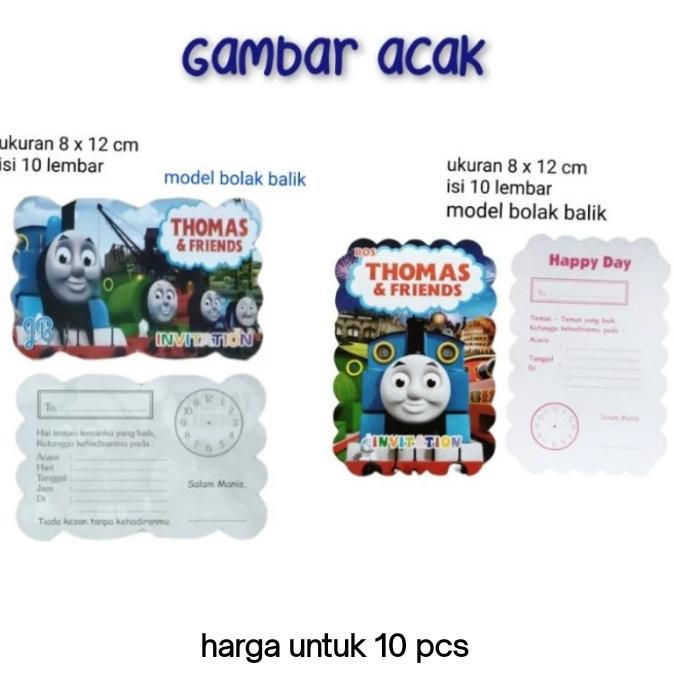 Jual kartu undangan ulang tahun thomas and friends - Kota Bekasi ...