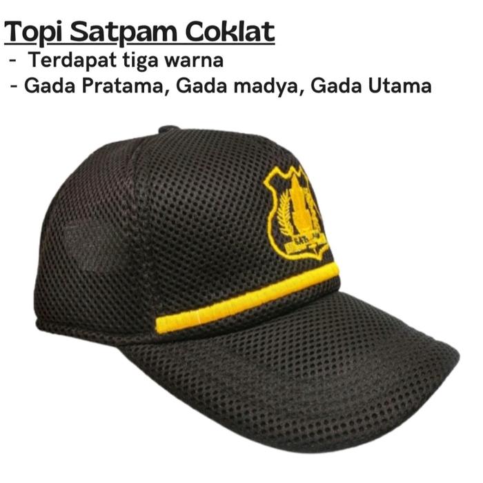 Jual TOPI PET SATPAM BARU, TOPI JARING COKLAT LIST PUTIH DAN LIST PUTIH ...
