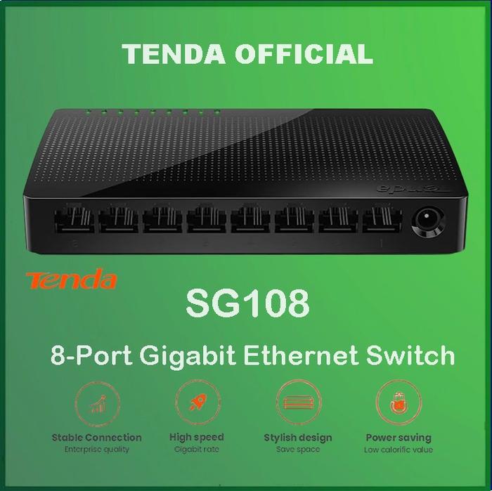 Jual Tenda SG108 Desktop Switch Hub Gigabit 8 Port 1000Mbps SG 108 ...