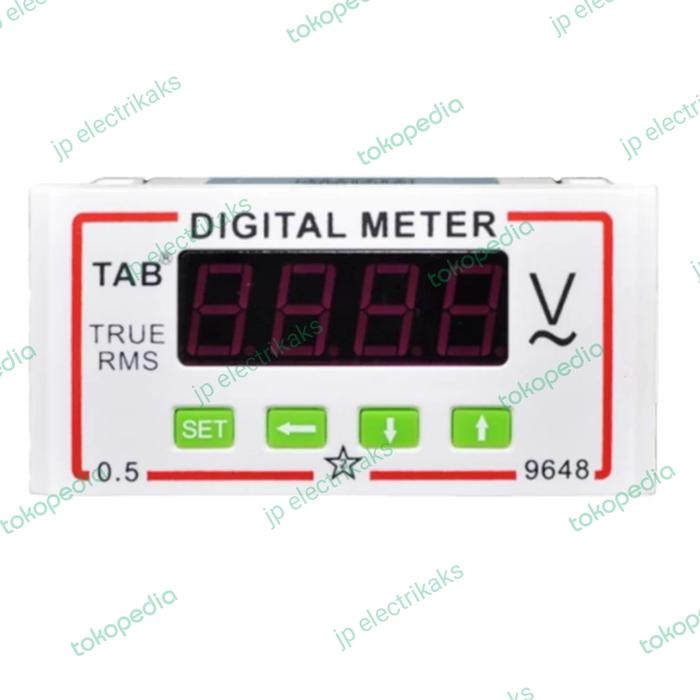 Jual Voltmeter Digital DC 0 - 600V 96x48 mm TAB - Putih - Jakarta Pusat ...