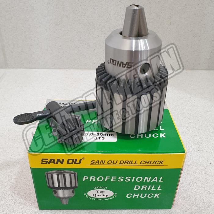 Jual KEPALA BOR 20MM JT3 SAN OU HEAVY DUTY DRILL CHUCK 20 MM SANOU ...