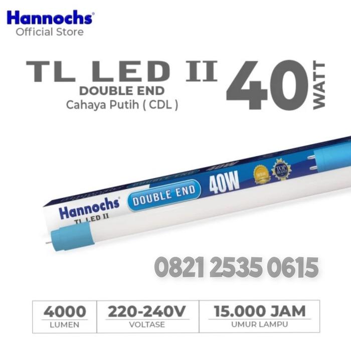 Jual HANNOCHS LAMPU TL LED II DOUBLE END 40W 40 WATT LAMPU TUBE LIGHT PUTIH - Jakarta Pusat ...