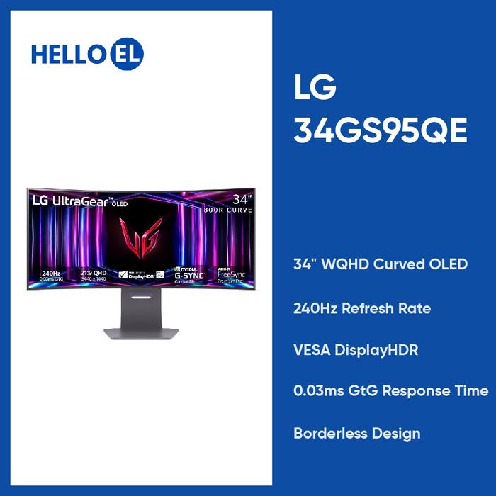 Jual LG 34GS95QE 34" 34GS95QE-B Ultragear OLED Curved WQHD 240Hz Gaming ...