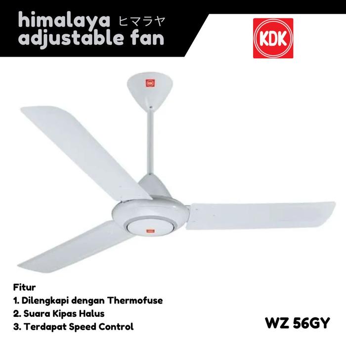 Jual KDK White 56 Inch Ceiling Fan / Kipas Baling-Baling WZ56P - Kota ...