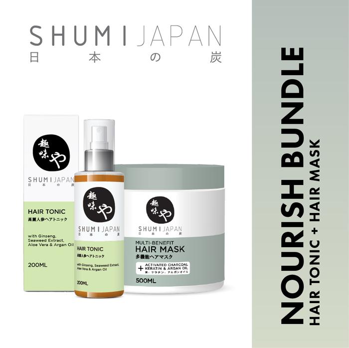 Jual [BPOM] PAKET BERNUTRISI!SHUMI Japan Hair Tonic 200ml + Hair Mask ...